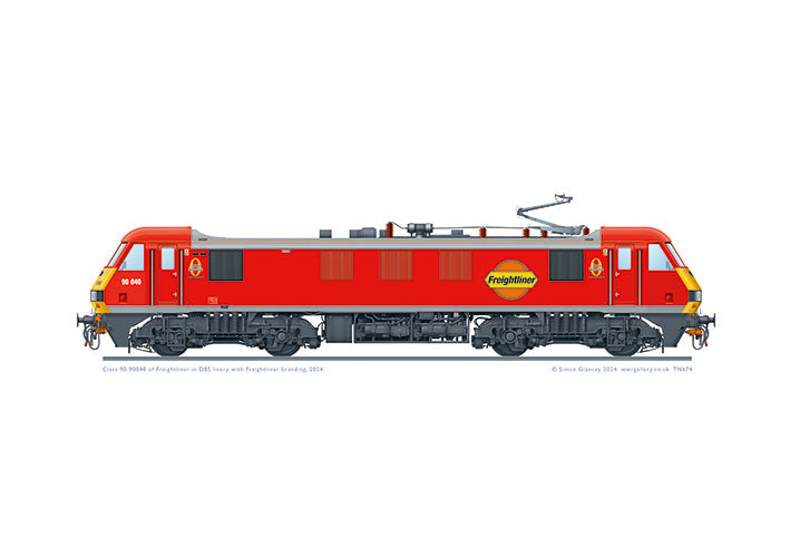 Class 90 90040 Freightliner DBS red – WWR Gallery