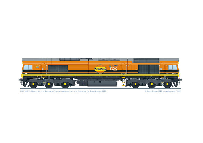 Class 66 66413 Freightliner G&W livery with Tarmac/Fox Group logos ...