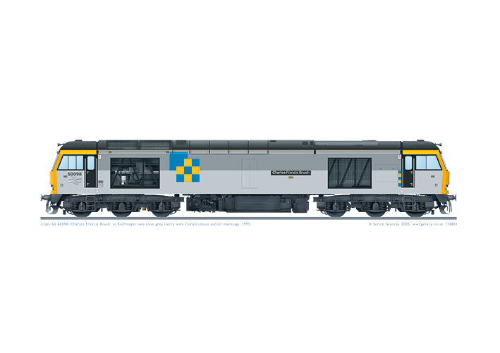 Class 60 60098 'Charles Frederick Brush' in BR Railfreight Constructio ...