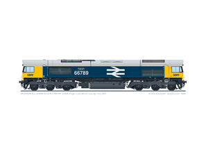 Class 66 66789 'British Rail 1948-1997' in BR large logo livery – WWR ...